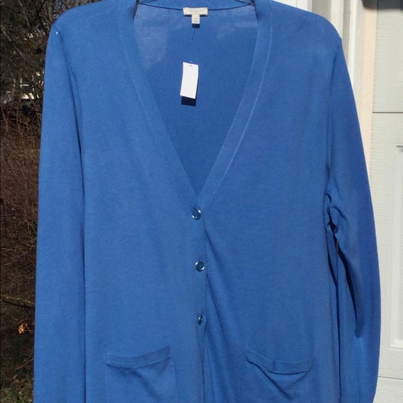 Talbots | Sweaters | Nwt Talbots Light Blue Cardigan Sweater Pockets ...